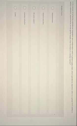 Solved In the context of achieving operational integration | Chegg.com