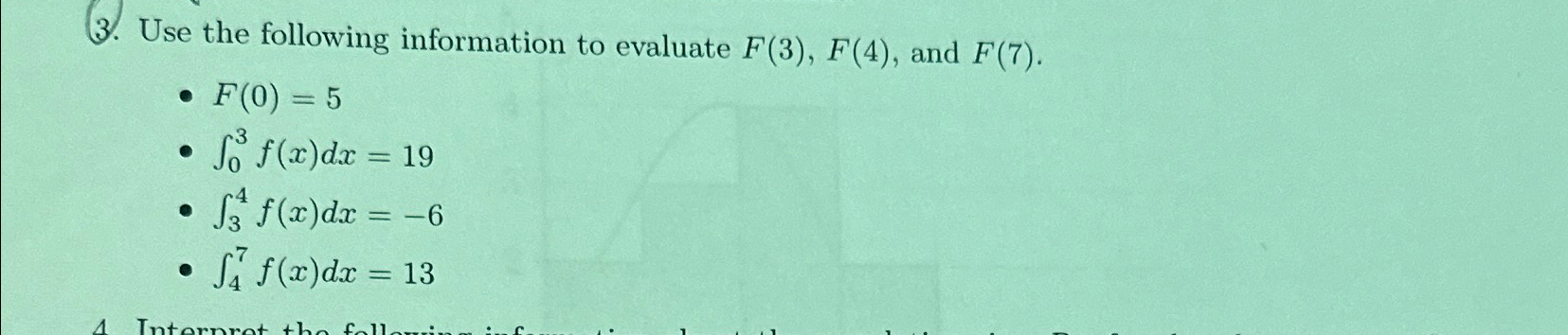 Solved Use the following information to evaluate F(3),F(4), | Chegg.com