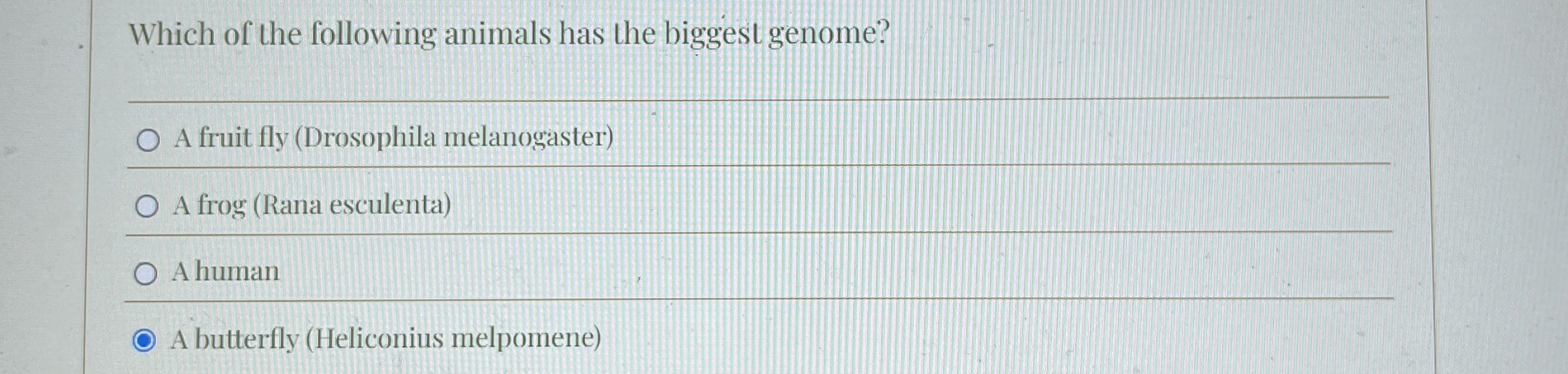 Solved Which of the following animals has the biggest | Chegg.com