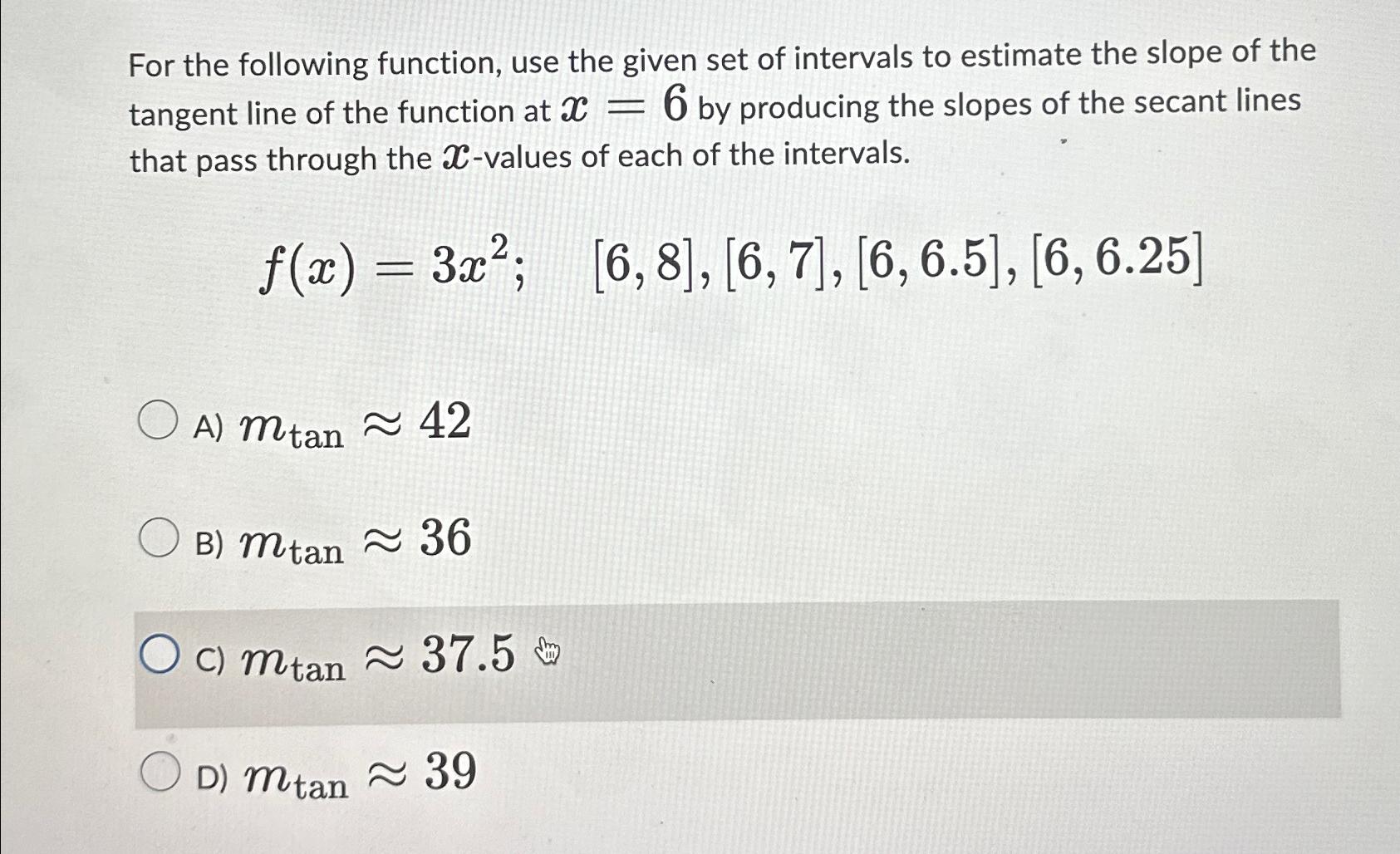 Solved For the following function, use the given set of | Chegg.com