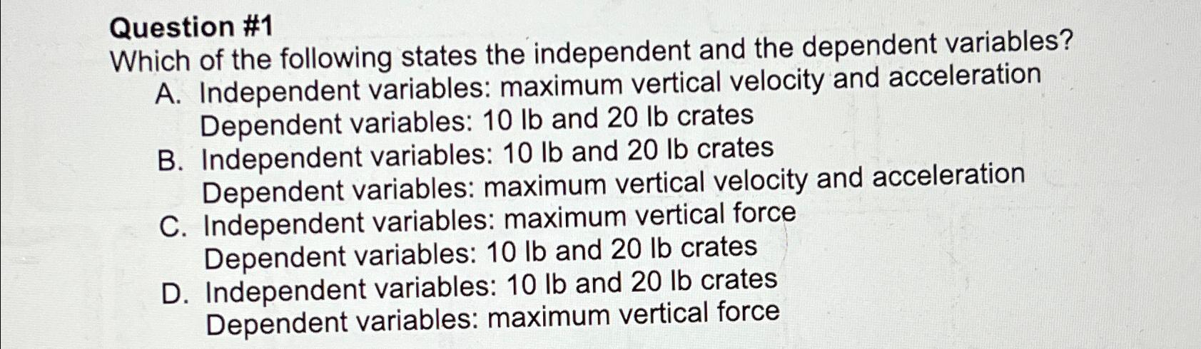 Solved Question #1Which of the following states the | Chegg.com