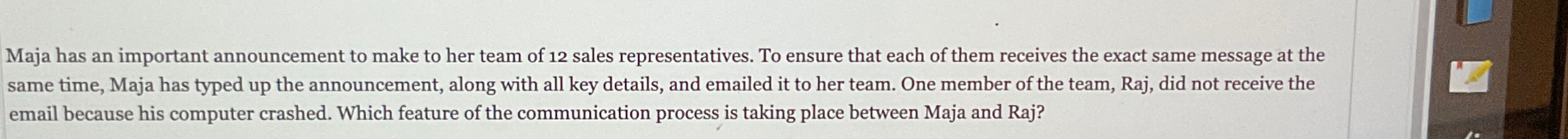 Solved Maja has an important announcement to make to her | Chegg.com