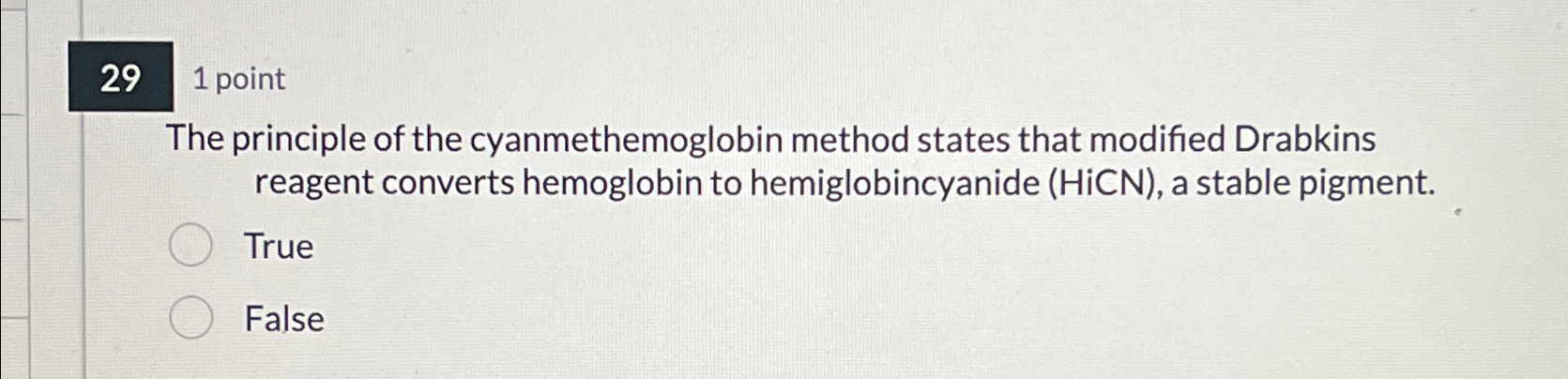 Solved 291 ﻿pointThe principle of the cyanmethemoglobin | Chegg.com