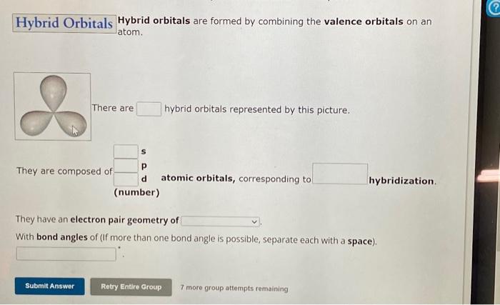Solved Hybrid orbitals are formed by combining the valence | Chegg.com