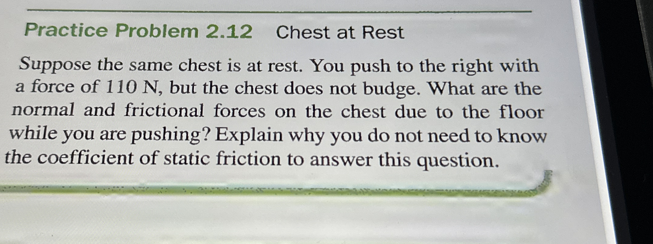Solved Practice Problem 2.12 ﻿Chest at RestSuppose the same | Chegg.com