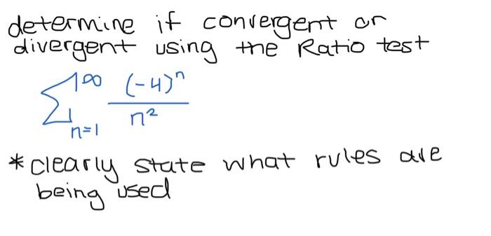 Solved Ratio test using calc I and II onlyshow all work and | Chegg.com