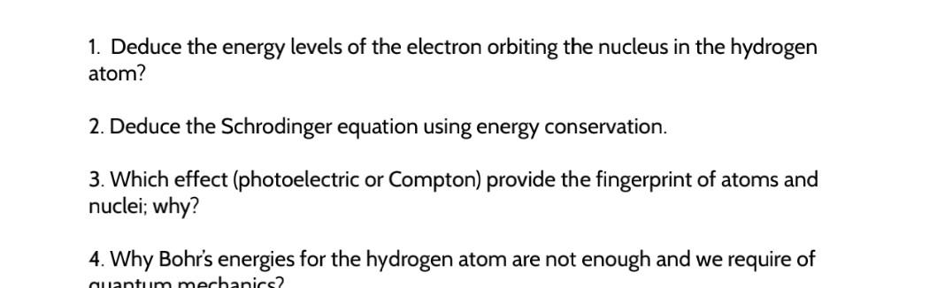 Solved 1. Deduce the energy levels of the electron orbiting | Chegg.com