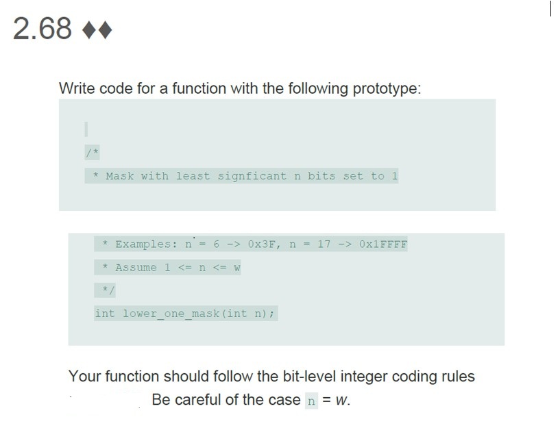 Solved 2.68Write code for a function with the following | Chegg.com