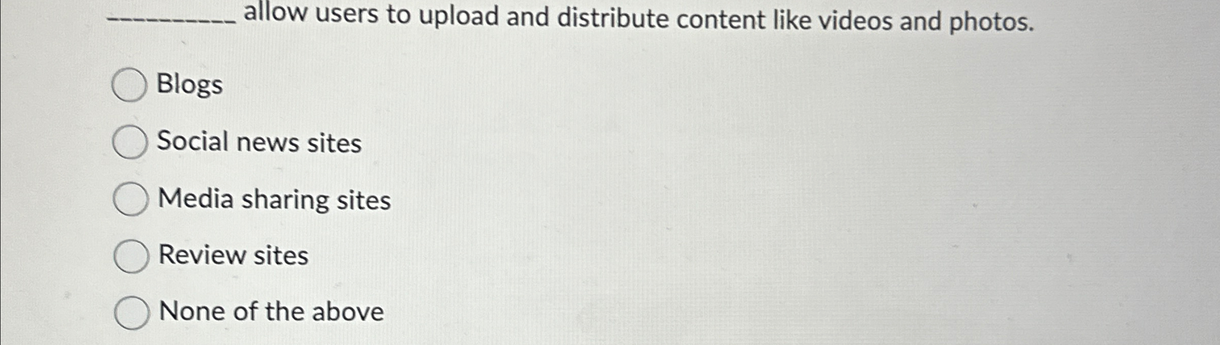 Solved allow users to upload and distribute content like | Chegg.com