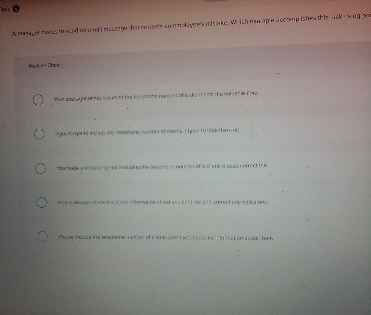 Solved A manager needs to send an email message that | Chegg.com