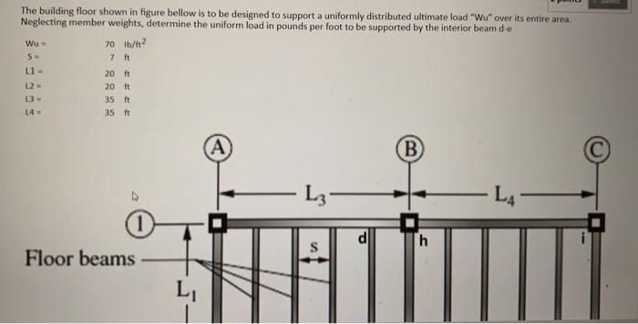 Solved The building floor shown in figure bellow is to be | Chegg.com