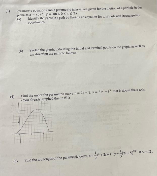 Solved Parametric Equations And A Parametric Interval Are