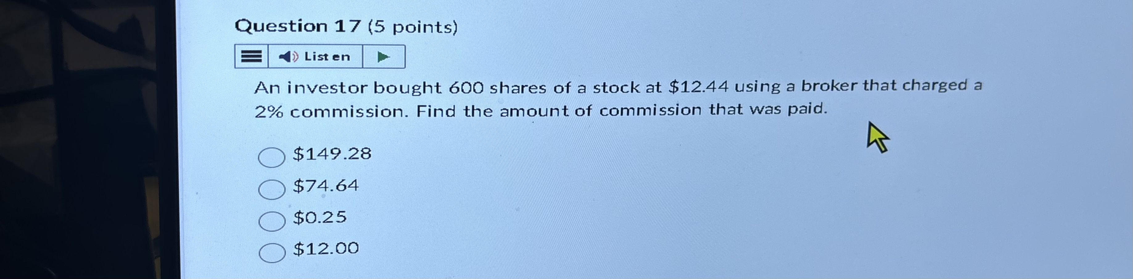 Solved Question 17 (5 points)ListenAn investor bought 600 | Chegg.com Solved Question 17 (5 points)ListenAn investor bought 600 | Chegg.com