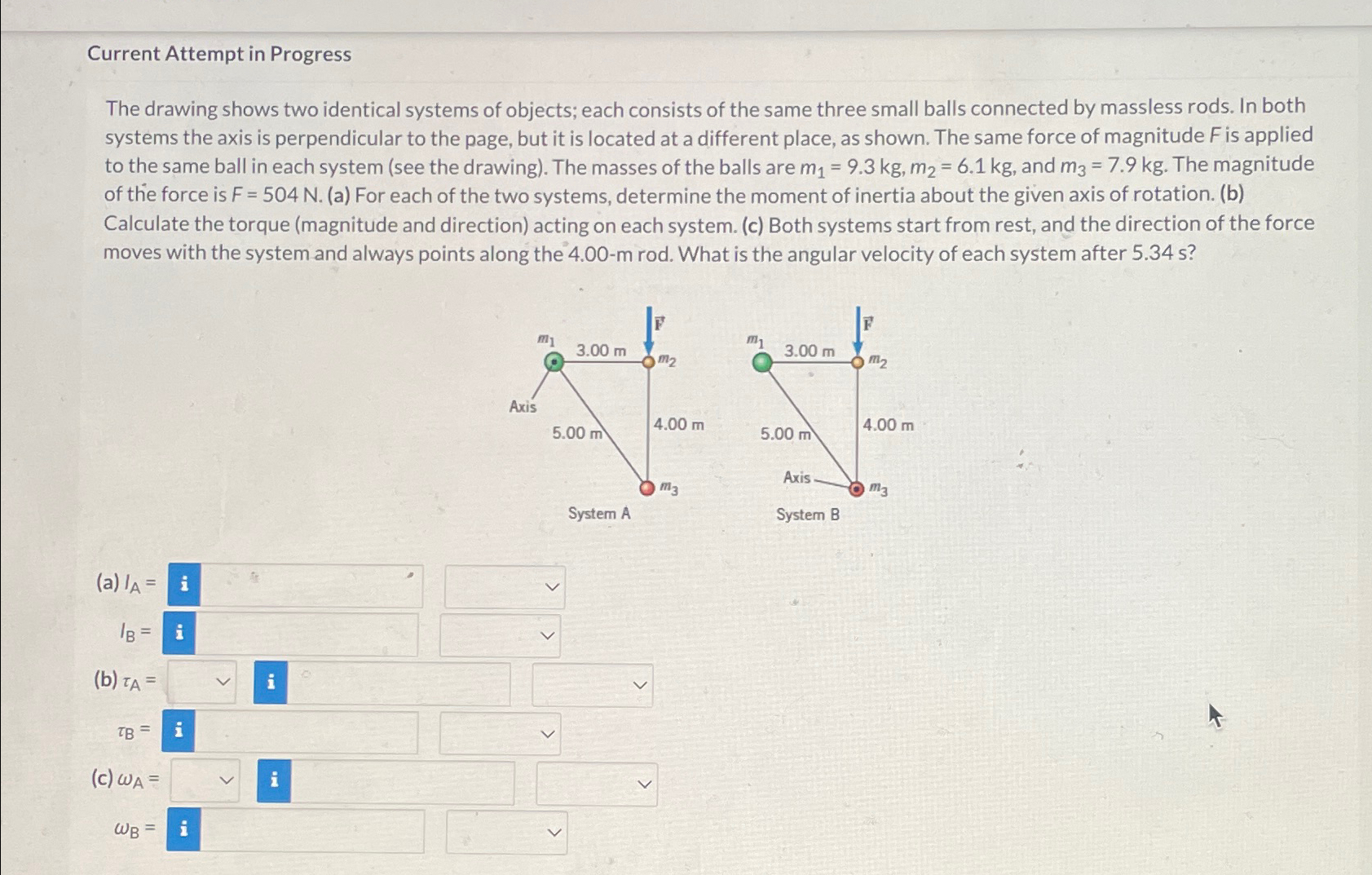 Solved Current Attempt in ProgressThe drawing shows two | Chegg.com