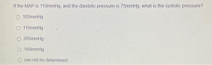 Solved If the MAP is 110mmHg, and the diastolic pressure is | Chegg.com