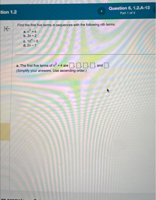 Solved Find the first five terms in sequences with the | Chegg.com