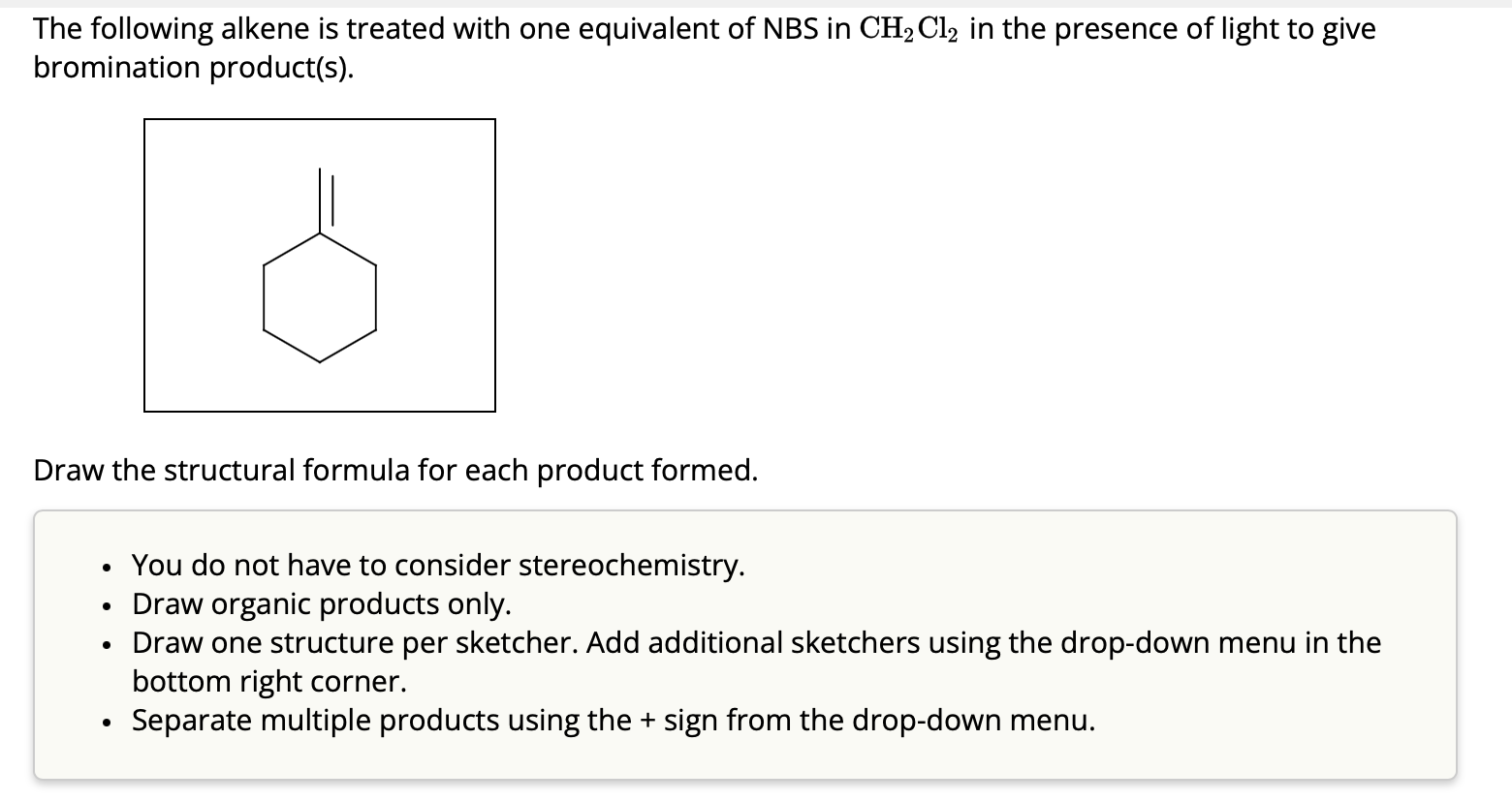 Solved The following alkene is treated with one equivalent | Chegg.com