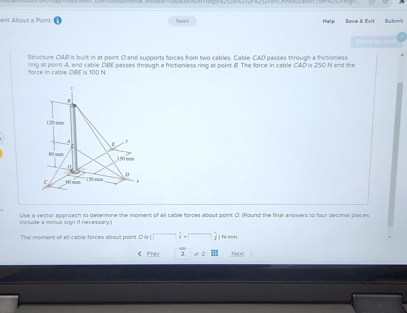 Solved Structure OAB is built in at point O and supports | Chegg.com