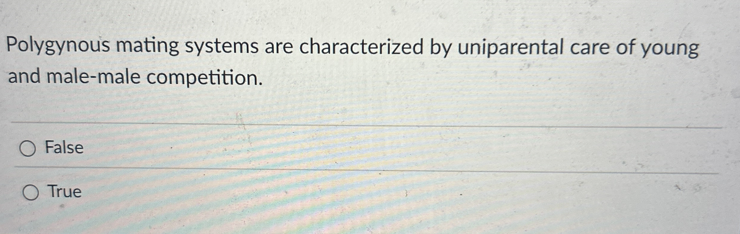 Solved Polygynous mating systems are characterized by | Chegg.com