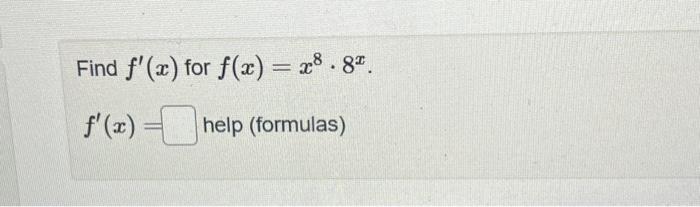 Solved Find f′(x) for f(x)=ln(6)6x f′(x)= help | Chegg.com