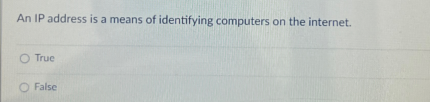 Solved An IP address is a means of identifying computers on | Chegg.com