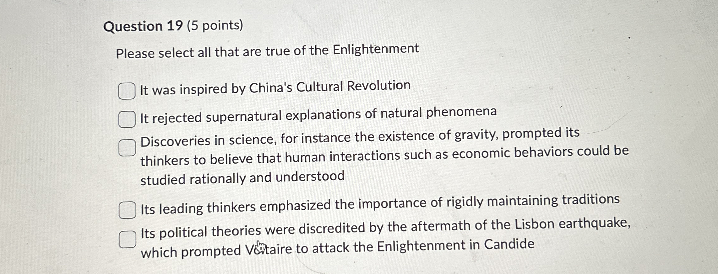 Solved Question 19 (5 ﻿points)Please select all that are | Chegg.com