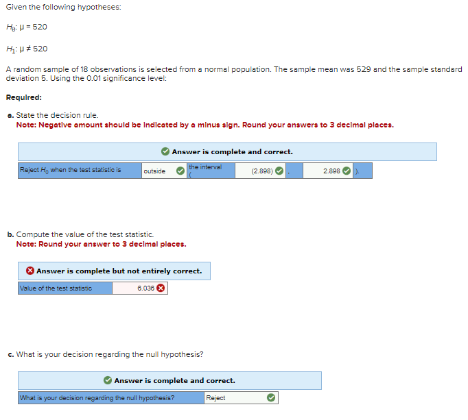 Solved Given the following hypotheses:H0: \mu = 520H1: \mu | Chegg.com
