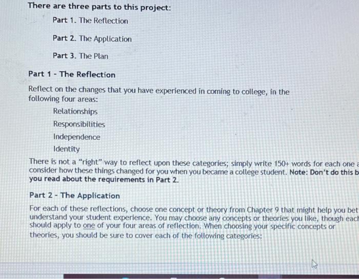 There are three parts to this project: Part 1. The | Chegg.com