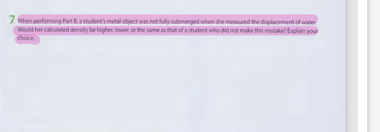 Solved 7When performing Part B, ﻿a student's metal object | Chegg.com