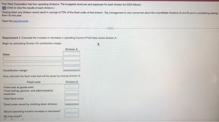 Solved \r\nRequirement 2. Calculate the increase or decrease | Chegg.com