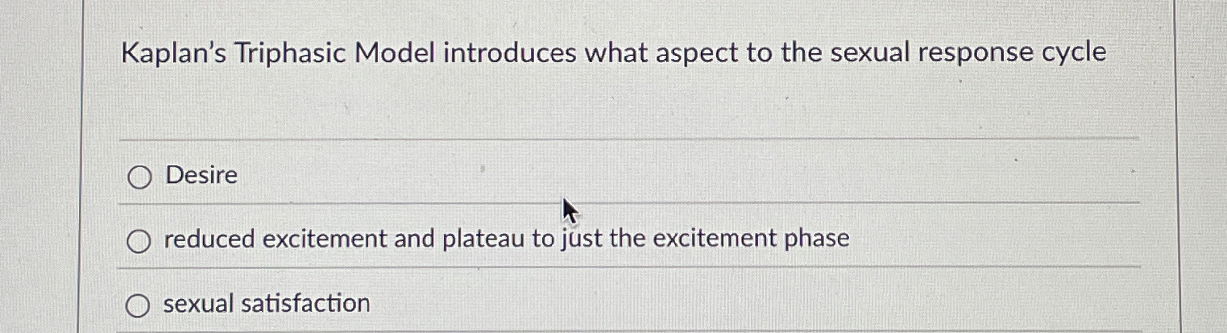 Solved Kaplan's Triphasic Model introduces what aspect to | Chegg.com