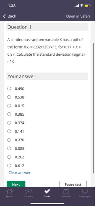 Solved A continuous random variable X has a pdf of the form: | Chegg.com