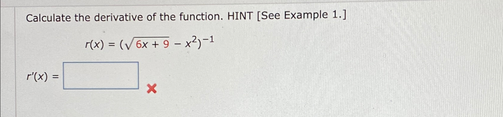 Solved Calculate the derivative of the function. HINT [See | Chegg.com