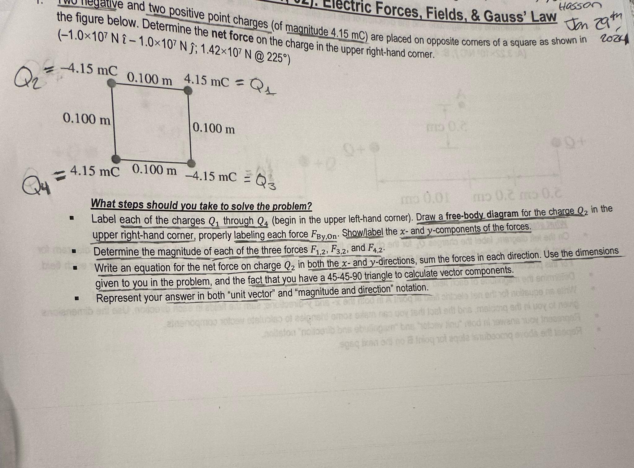Solved Electric Forces, Fields, & Gauss' Lawthe figure | Chegg.com