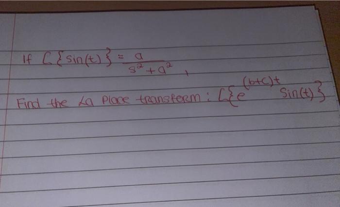 Solved If C{sin(t)} = a + ² (6+C)t Sinct) 3 Find the La | Chegg.com