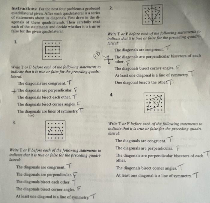 Solved Activity 2.4⋄ Properties of Diagonals of | Chegg.com