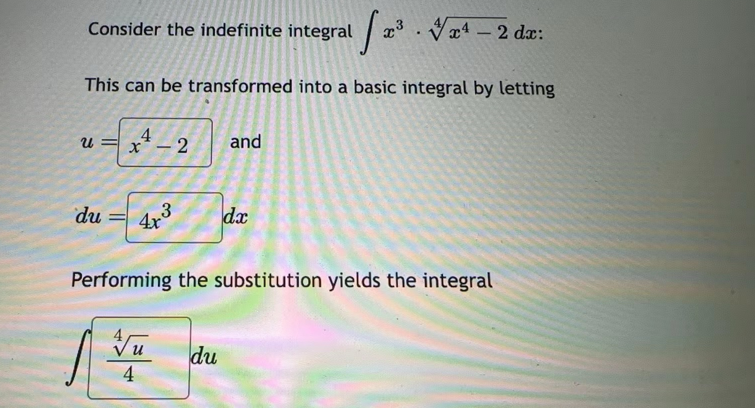 Solved Consider the indefinite integral ∫﻿﻿x3*x4-24dxThis | Chegg.com