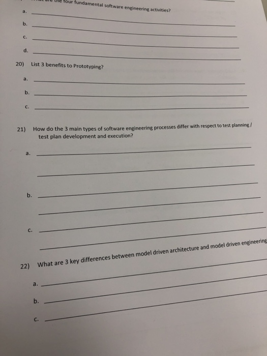 Solved e he four fundamental software engineering | Chegg.com