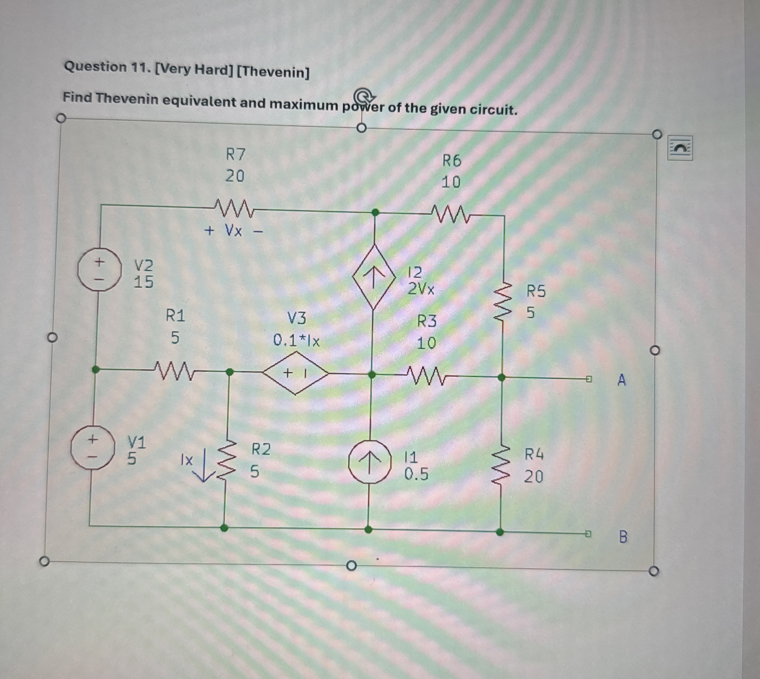 Solved by an EXPERT Question 11. [Very Hard] [Thevenin]Find Thevenin ...