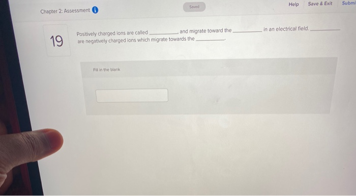 Solved Save & Exit Help Saved Submi Chapter 2: Assessment in | Chegg.com