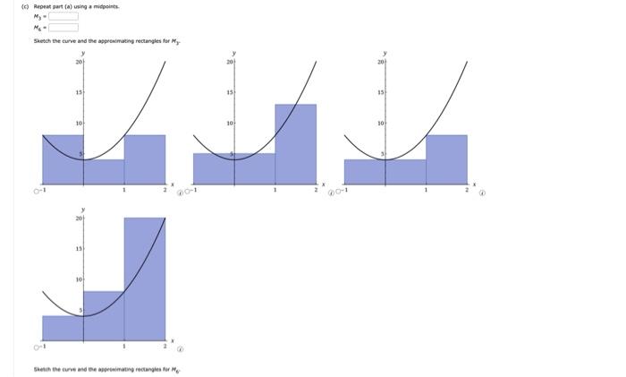 Solved c) Repeat gart (a) uning a midpoints. M3=M6= Shesch | Chegg.com