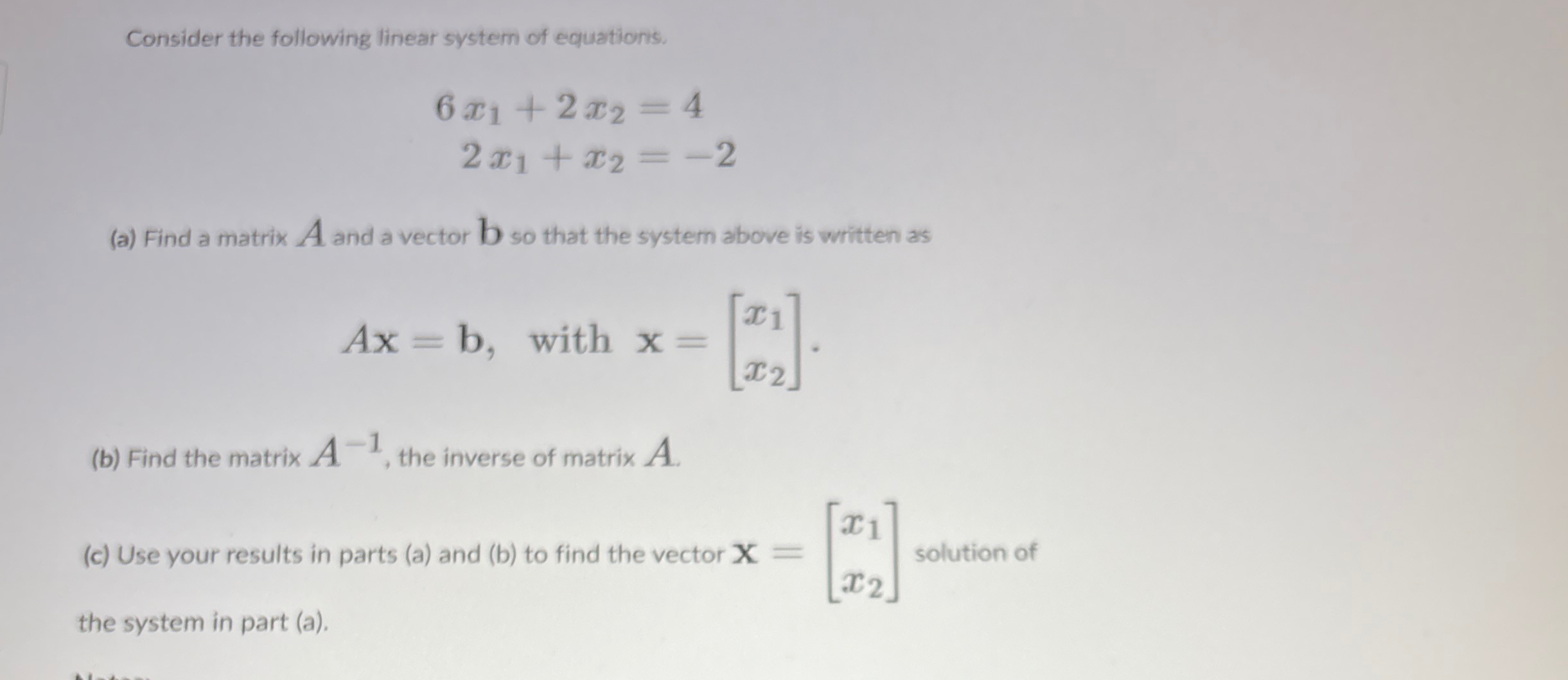 Solved Consider the following linear system of | Chegg.com