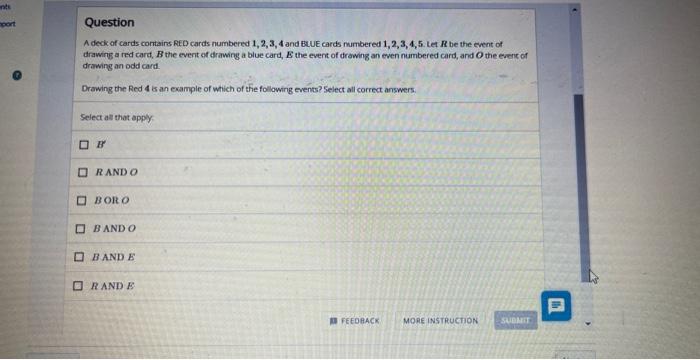 Solved A deck of cards contains RED cards numbered 1,2,3,4 | Chegg.com