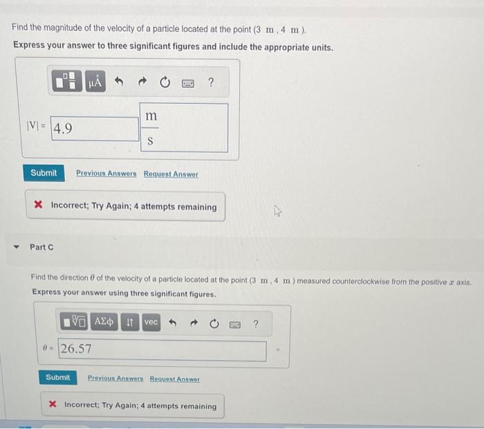 Solved Particles travel within a flow field defined by | Chegg.com
