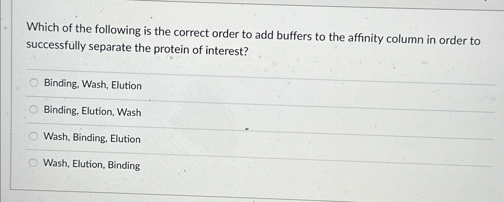 Solved Which of the following is the correct order to add | Chegg.com
