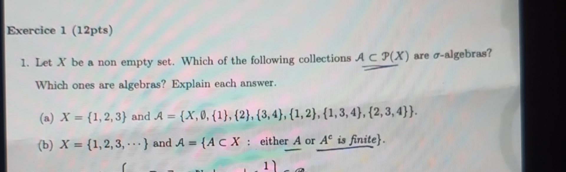 Solved 1. Let X be a non empty set. Which of the following | Chegg.com