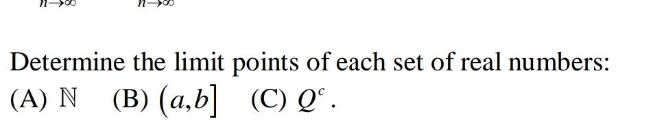 Solved Determine the limit points of each set of real | Chegg.com