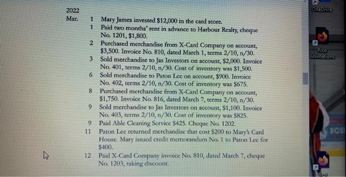 Solved P7-2C. As the new accountant for Mary's Card House in | Chegg.com