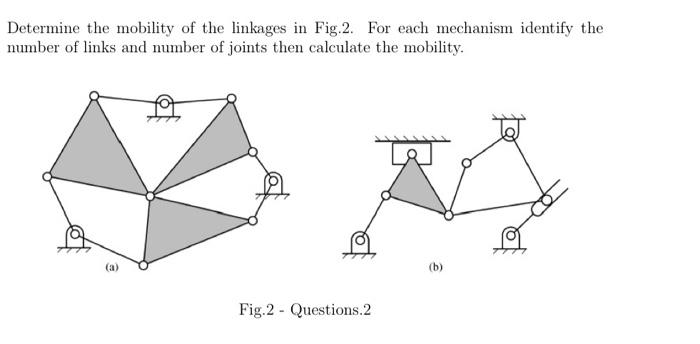 Solved determine the mobility of the linkages and identify | Chegg.com
