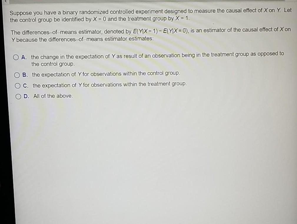 Solved Suppose you have a binary randomized controlled | Chegg.com